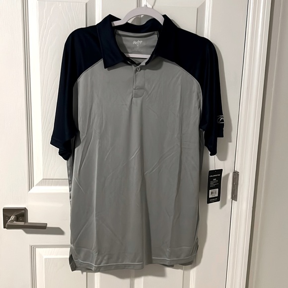 Rawlings | Shirts | Rawlings Mens Polo Medium Navy Gray | Poshmark